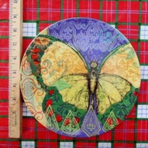Dining | Susan Winget Studio Shop Butterfly Salad Plate Yellowgreen ...